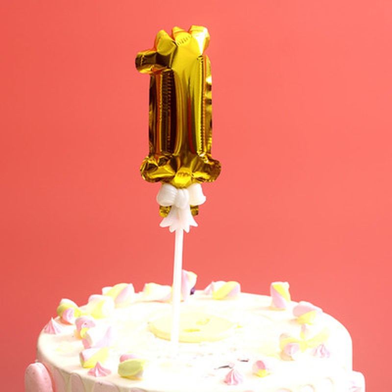 7inch Gold Silver Foil Number Balloon Cake Topper ... – Grandado