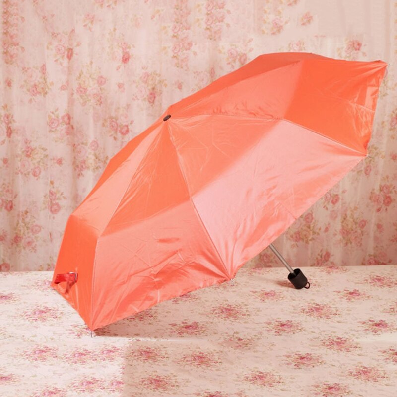 Tri-fold Solid Color Umbrella Women UV Small Umbre... – Grandado