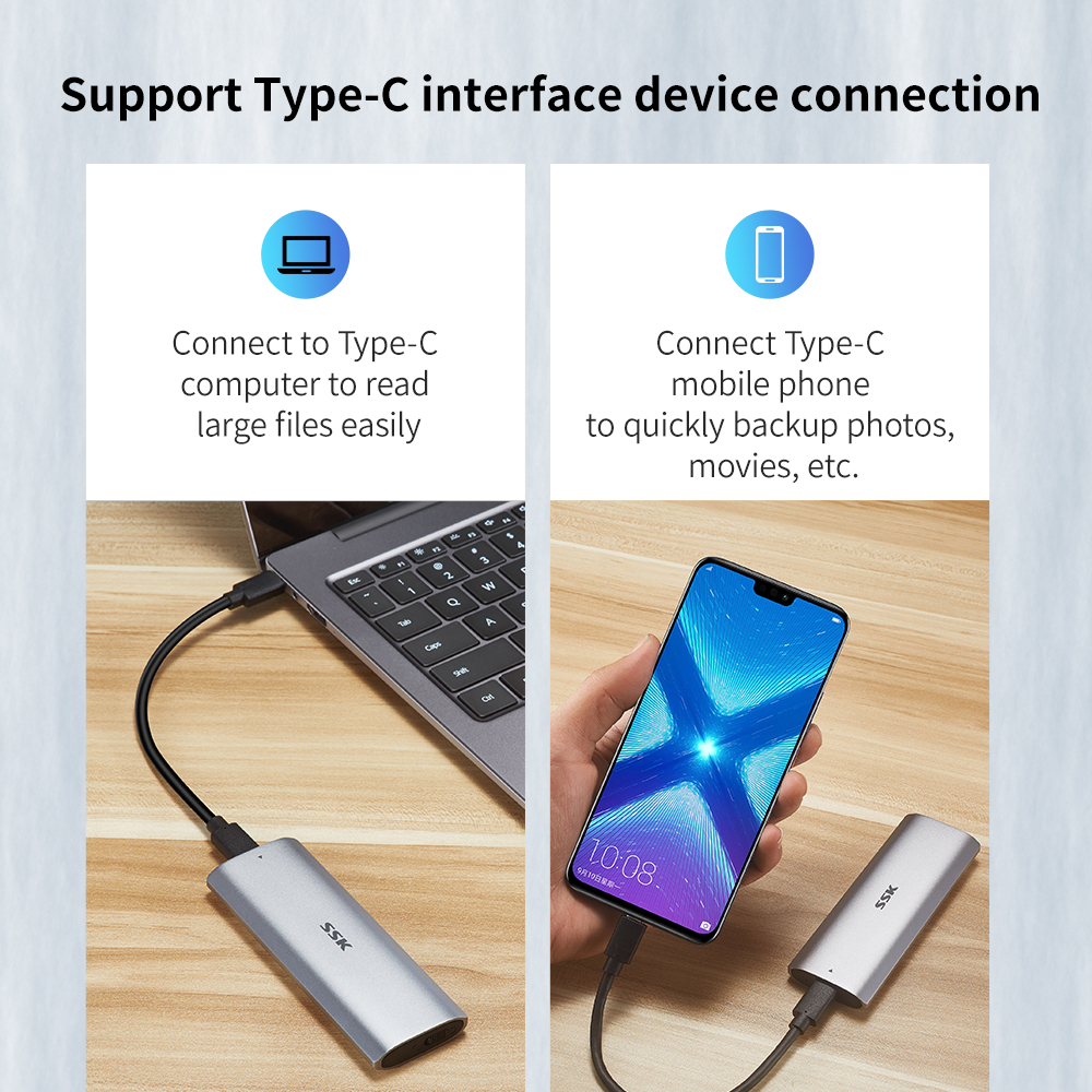 SSK M.2 SSD Case NVME Enclosure M.2 to USB Type C ... – Grandado