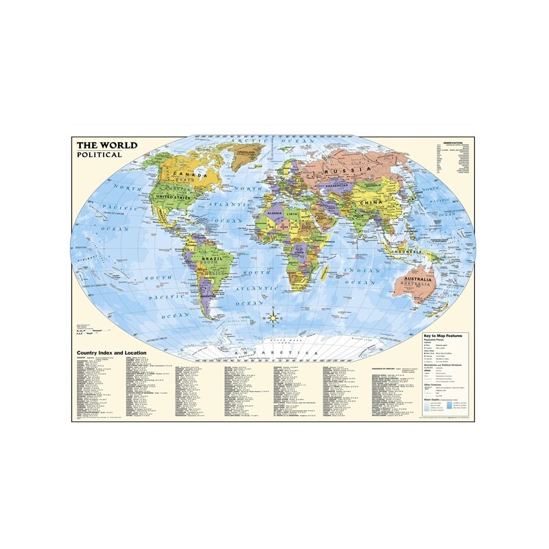 A2 Size The World Political Map High Denfetion Fin... – Grandado