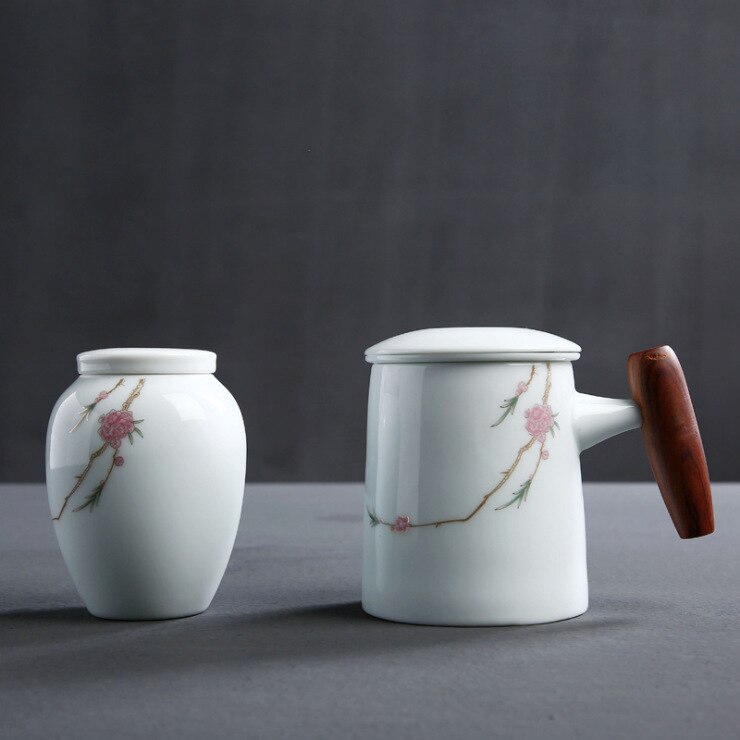 Tasse à thé en céramique avec couvercle, séparatio... – Grandado