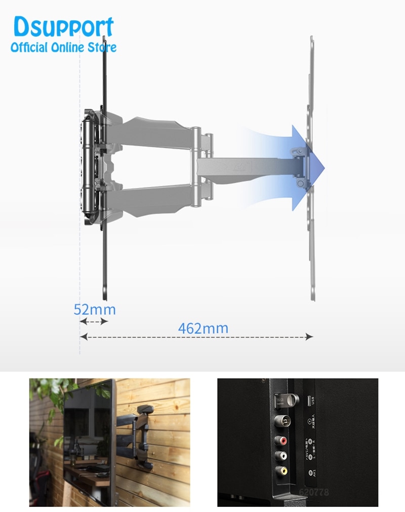 NB P5 universal Full Motion 32"-60" LCD TV wall mo... – Grandado