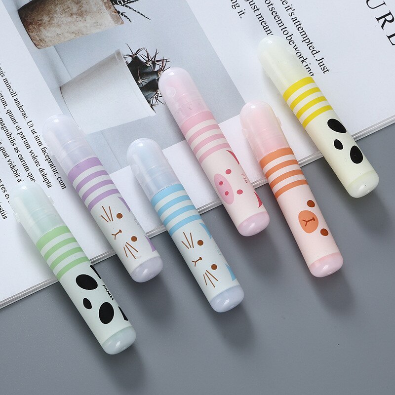 6Pcs Cute Animals Panda Cat Mini Highlighter Paint... – Grandado