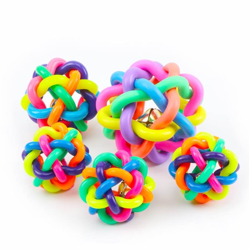 Dog toy ball colorful rubber bell ball pet molar b... – Grandado