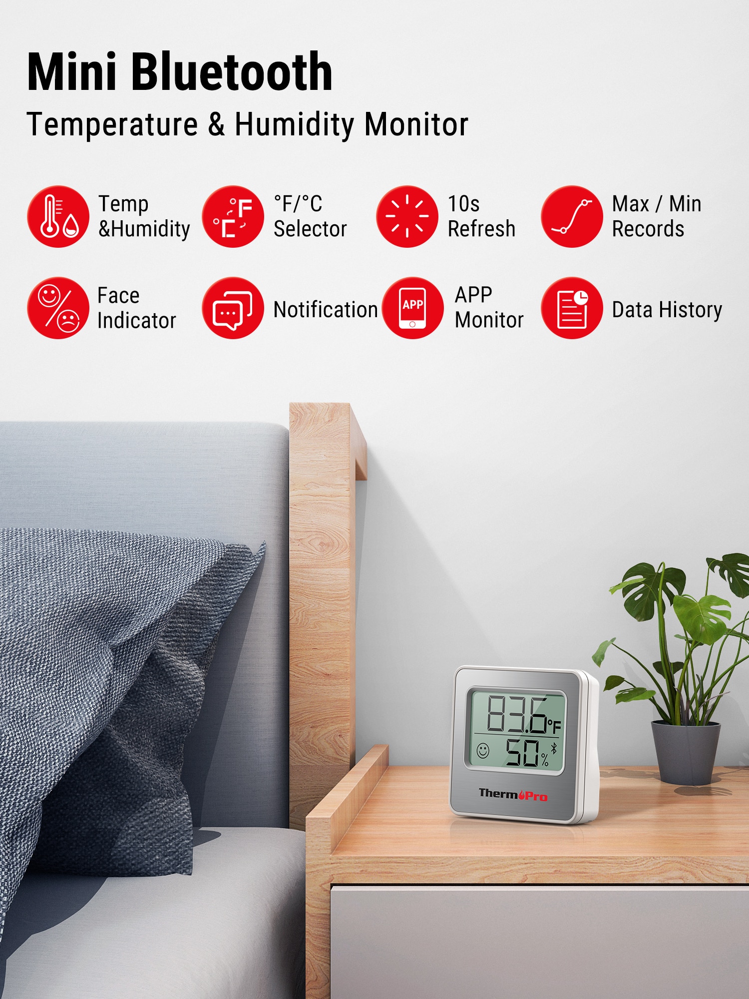 Thermopro TP357 Mini 80M Draadloze Indoor Outdoor ... – Vicedeal