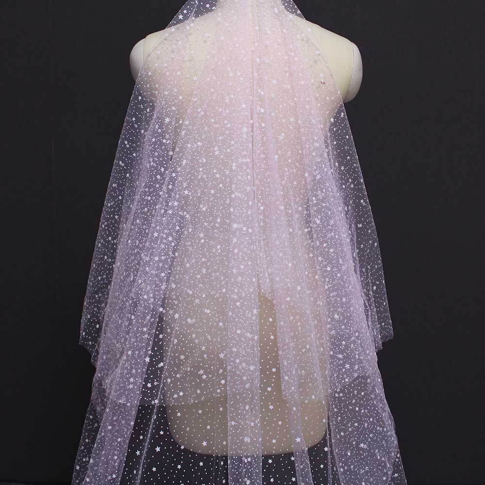 Real Photos Pink Long Wedding Veils with Comb 2 La... – Grandado