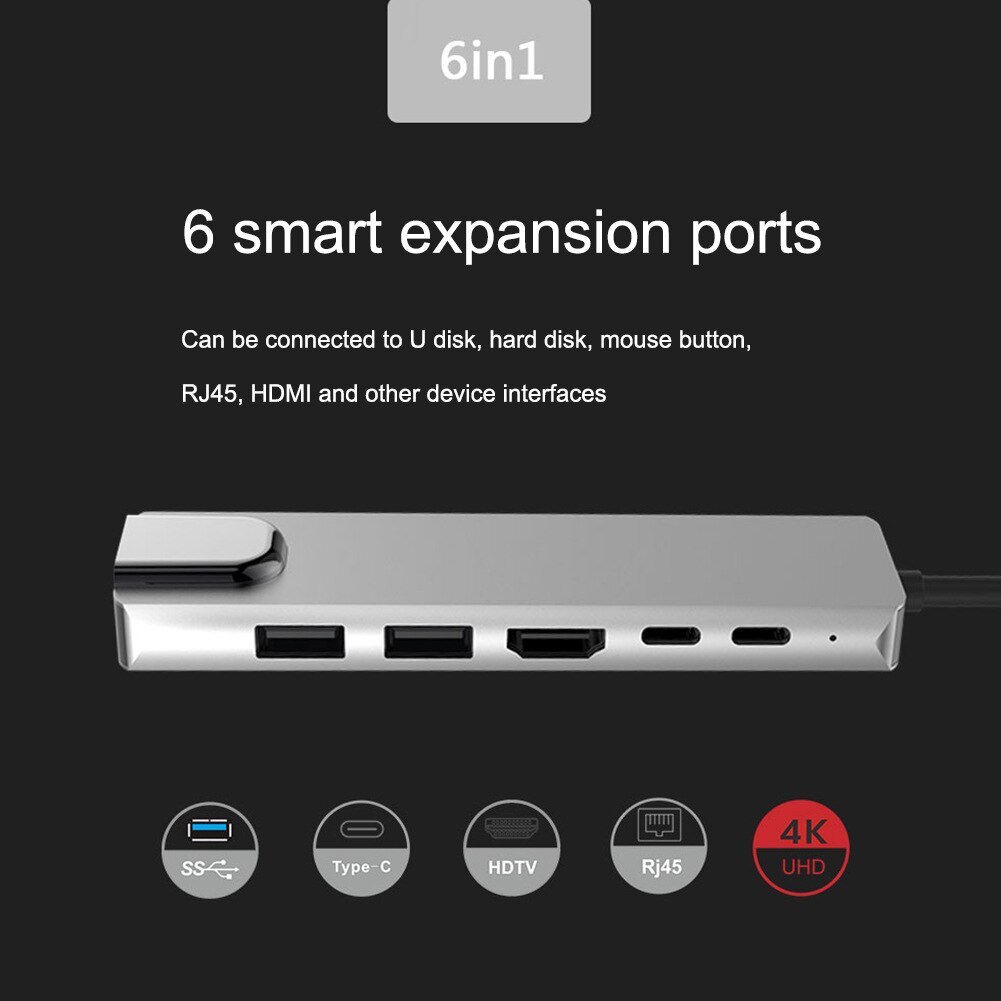Type C to Thunderbolt 3 Dock 100M Rj45 HDMI 4K PD ... – Grandado
