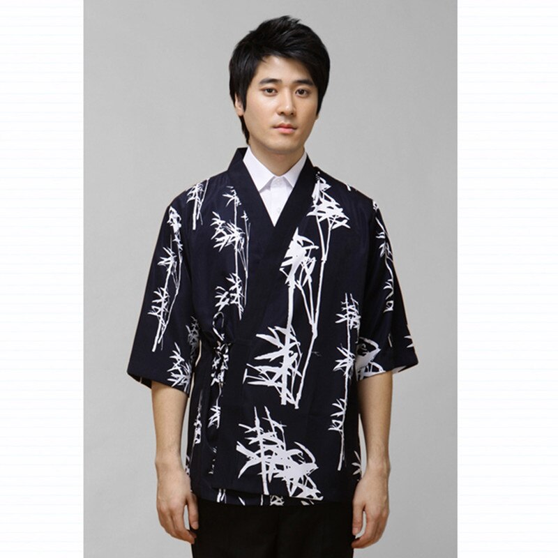 dark blue Middle Sleeve japan style chef uniform t... – Grandado