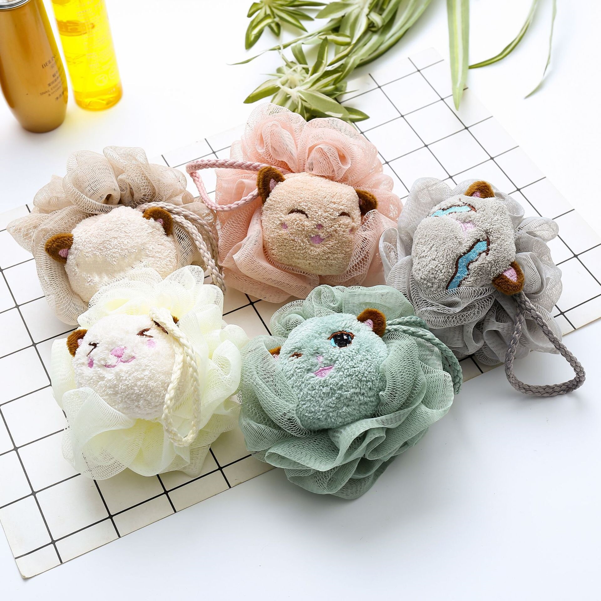 Bath Balls Exfoliating Cartoon Animal Head Facial ... – Vicedeal