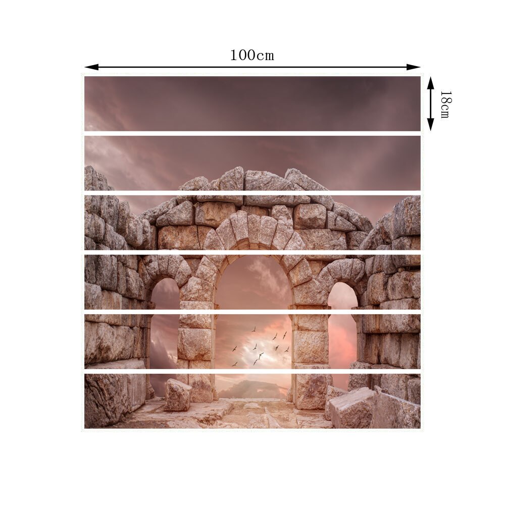 6pcs/13pcs Stone Pillar Retro Stair Stickers Vinyl... – Grandado