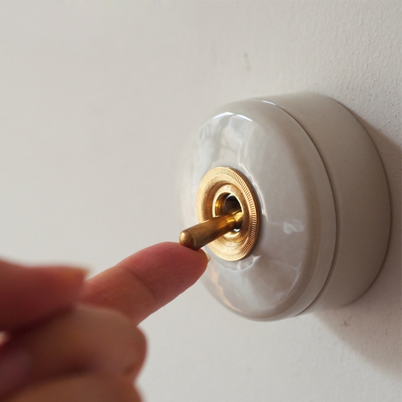 Home Improvement Retro Ceramic Switch Round Wall L... – Grandado