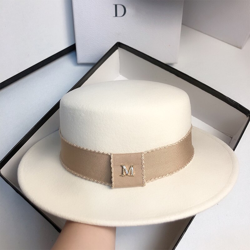 QPALCR Hats For Women Wool Fedoras Flat Top Wide J... – Grandado