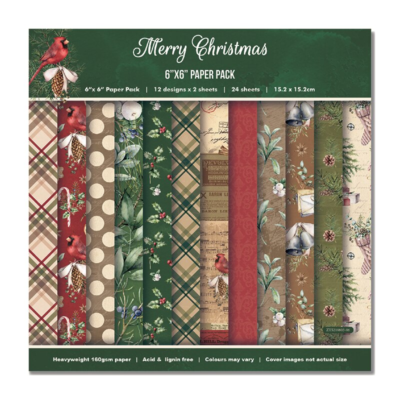 Merry christmas Scrapbooking paper pack of 24 shee... – Vicedeal