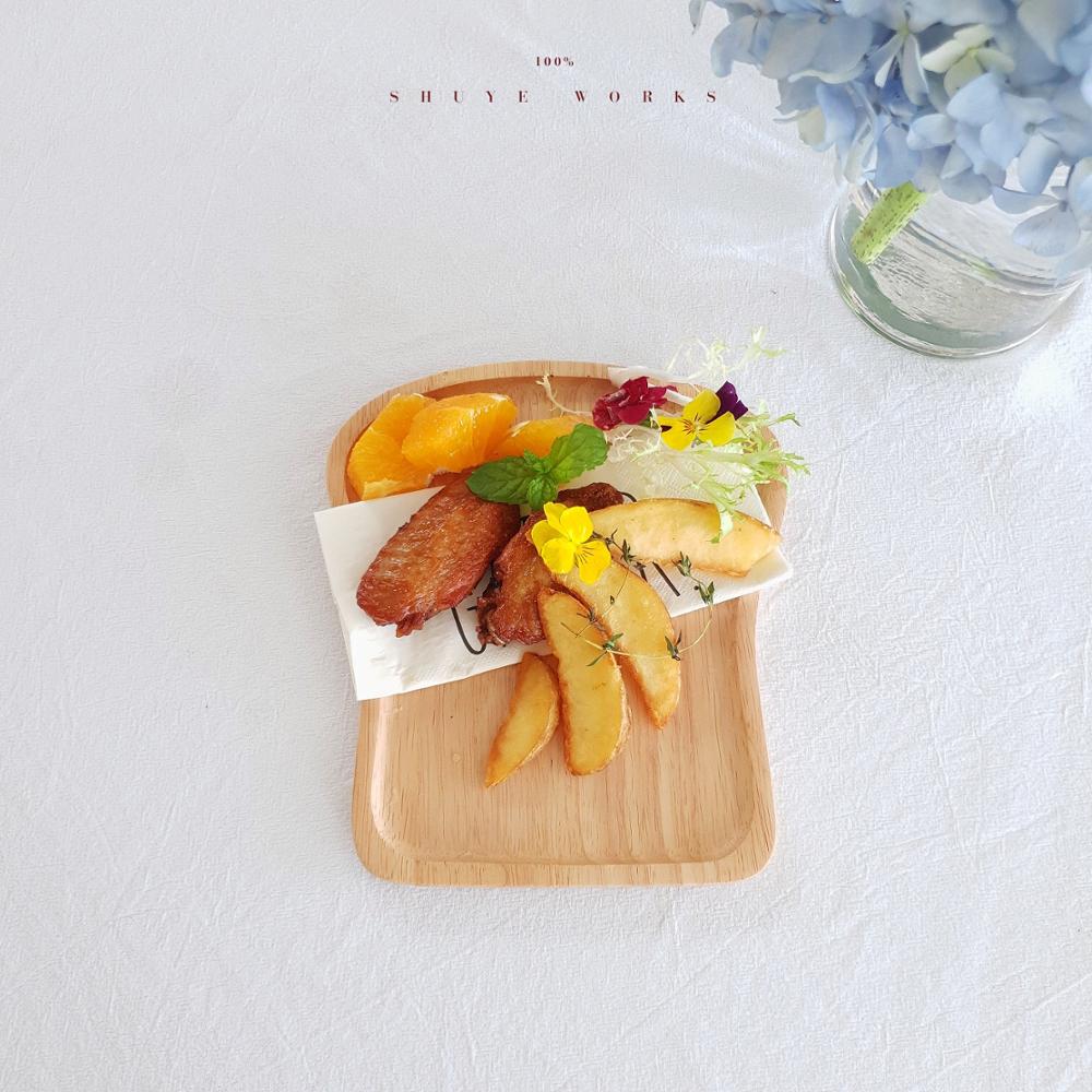 Oak wood toast plate solid wood fruit bread plate ... – Grandado