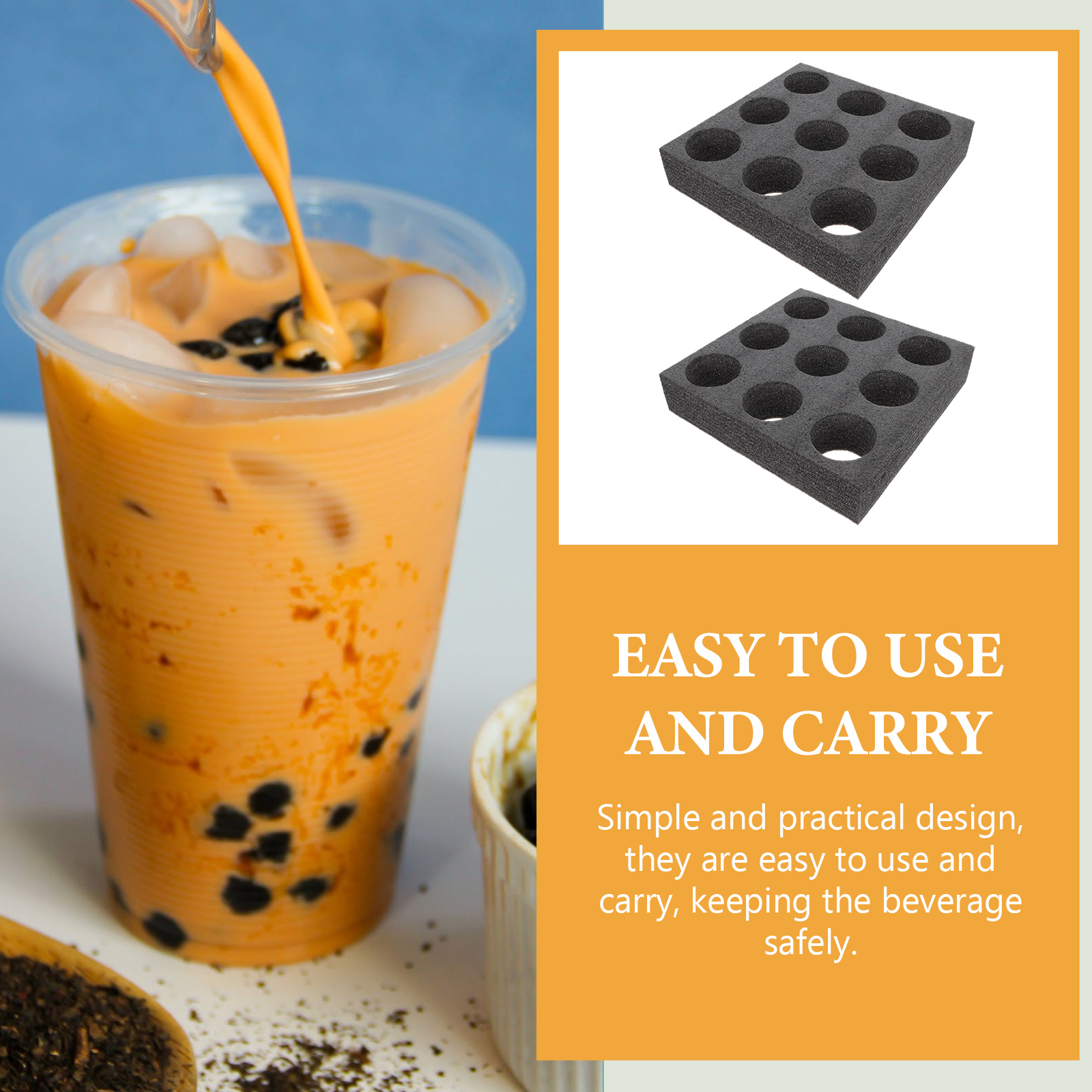 2Pcs Tray Beverage Cup Tray Drink Carrier Tray Tak... – Vicedeal