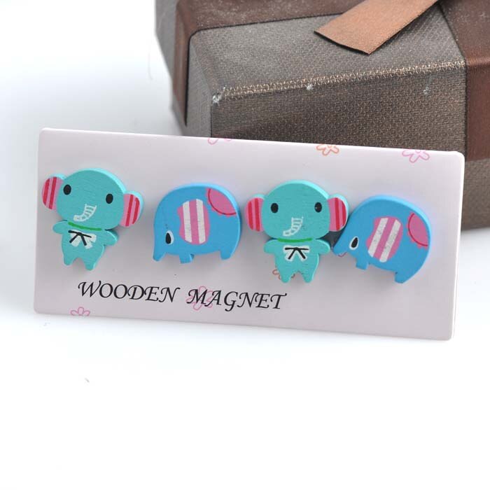 Cute cartoon Elephant Wooden Fridge Magnets Magnet... – Grandado