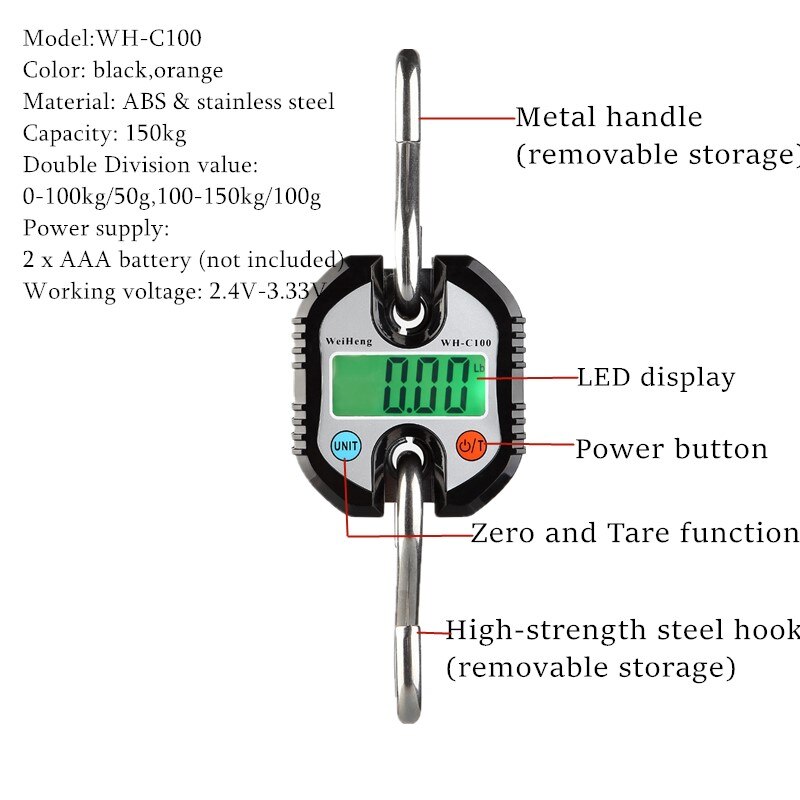 150kg 50g 300kg Crane Scale Heavy Duty Electronic ... – Vicedeal