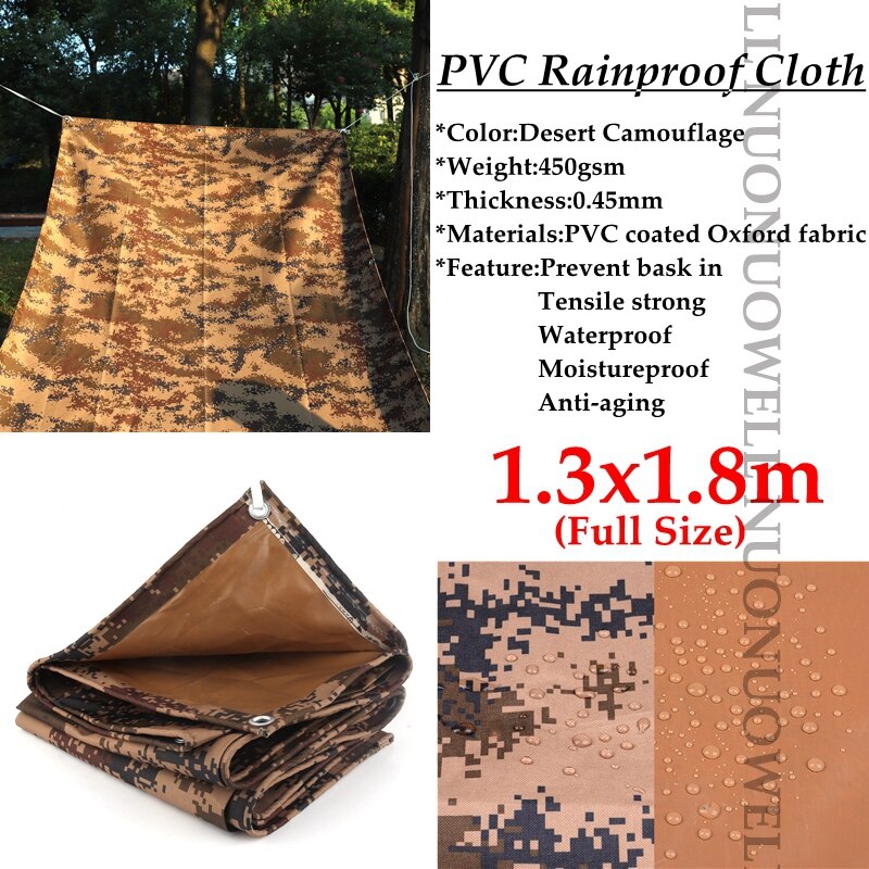 Desert camouflage PVC Tarpaulin Rainproof Cloth Ga... – Vicedeal
