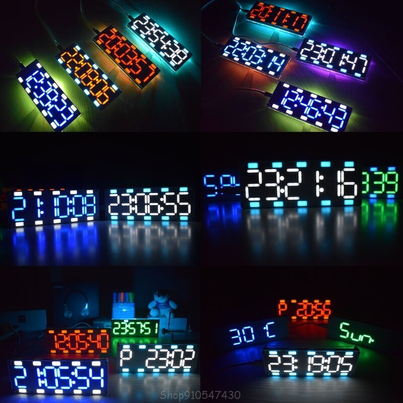 DIY Große Bildschirm 6 Ziffer Zwei-Farbe LED Uhr B... – Grandado