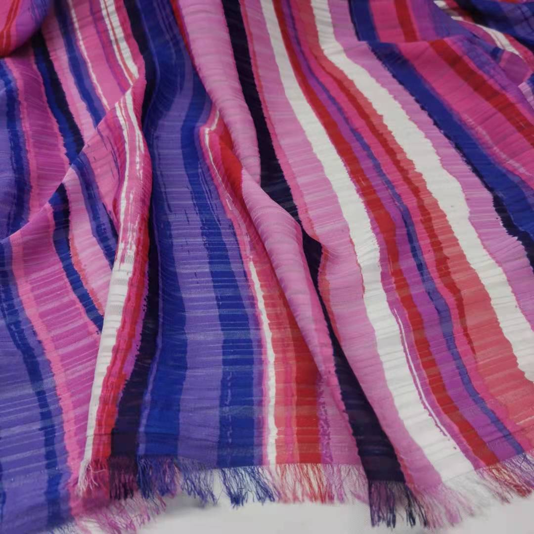 Jacquard Stripe Rainbow Chiffon Sewing Soft Droppi... – Grandado