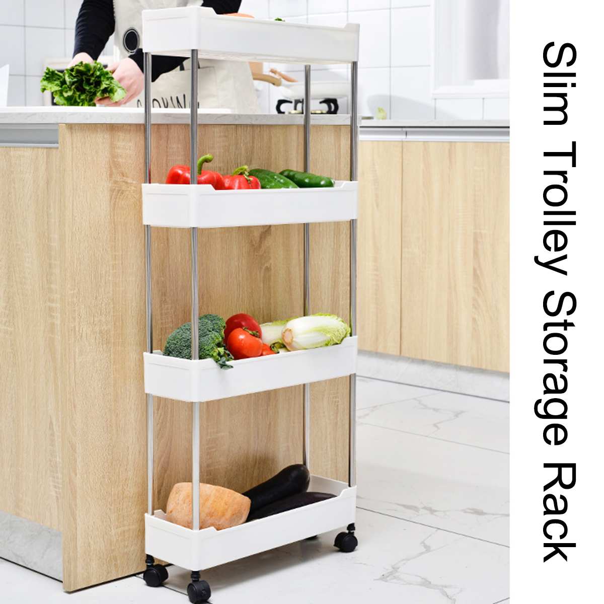 Kitchen trolley cart Bathroom Storage Rack Fridge ... – Grandado