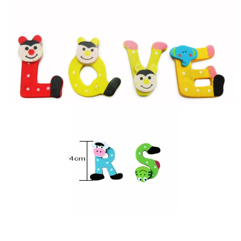 Wooden Cartoon Alphabet A-Z Magnets Child Educatio... – Grandado