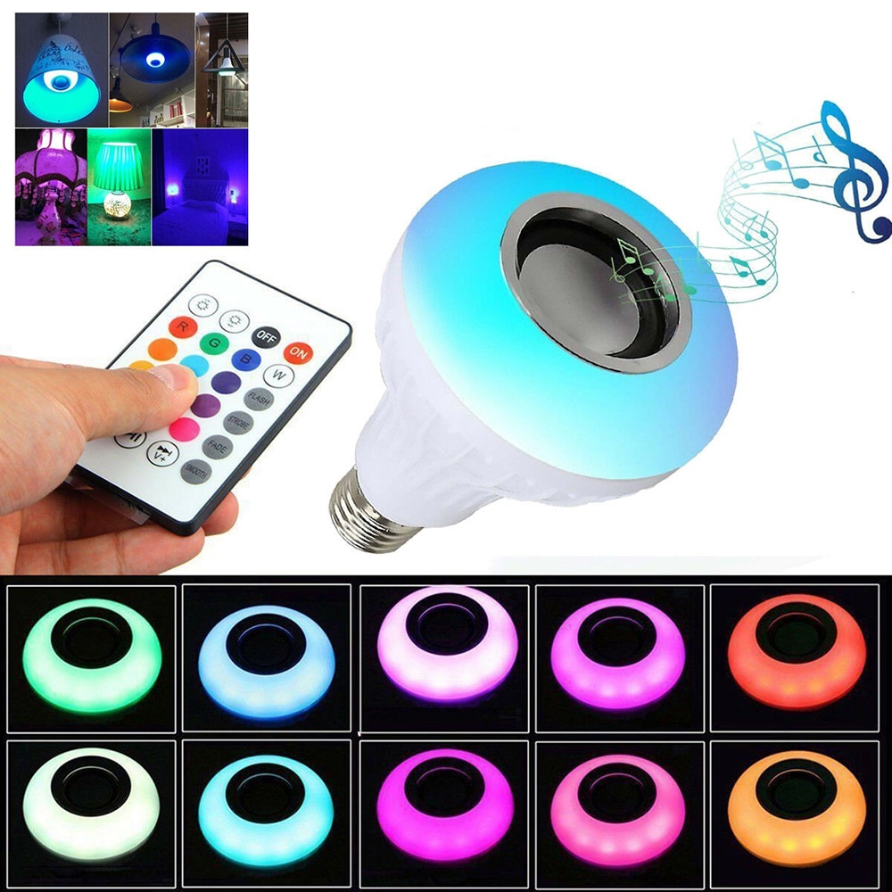 12W RGB Bulb LED Lamp E27 Wireless Bluetooth Speak... – Grandado