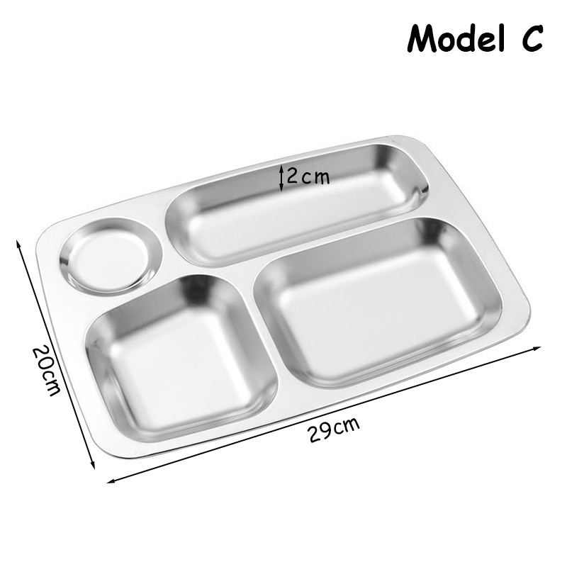 Rustfri stål tallerken madbakke middag fad rum kin... – Vicedeal