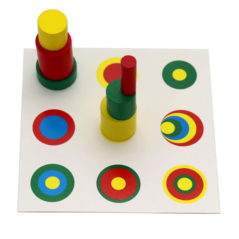 4-color Baby Wooden Cylinder Card Toy Kids Early E... – Grandado