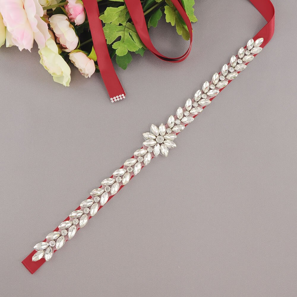 Crystal Wedding Belt sliver Bridal Belt Rhinestone... – Grandado