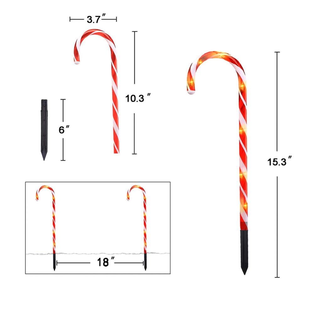 4pcs Candy Cane Solar Light 1 Tow 4 Outdoor Flash ... – Grandado