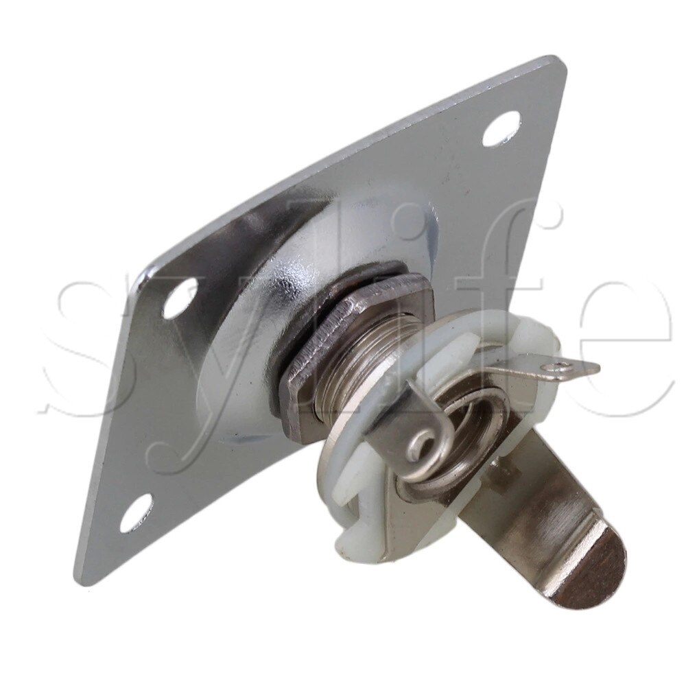 CHROME RECTANGULAR GUITAR JACK PLATE & SOCKET ... – Vicedeal