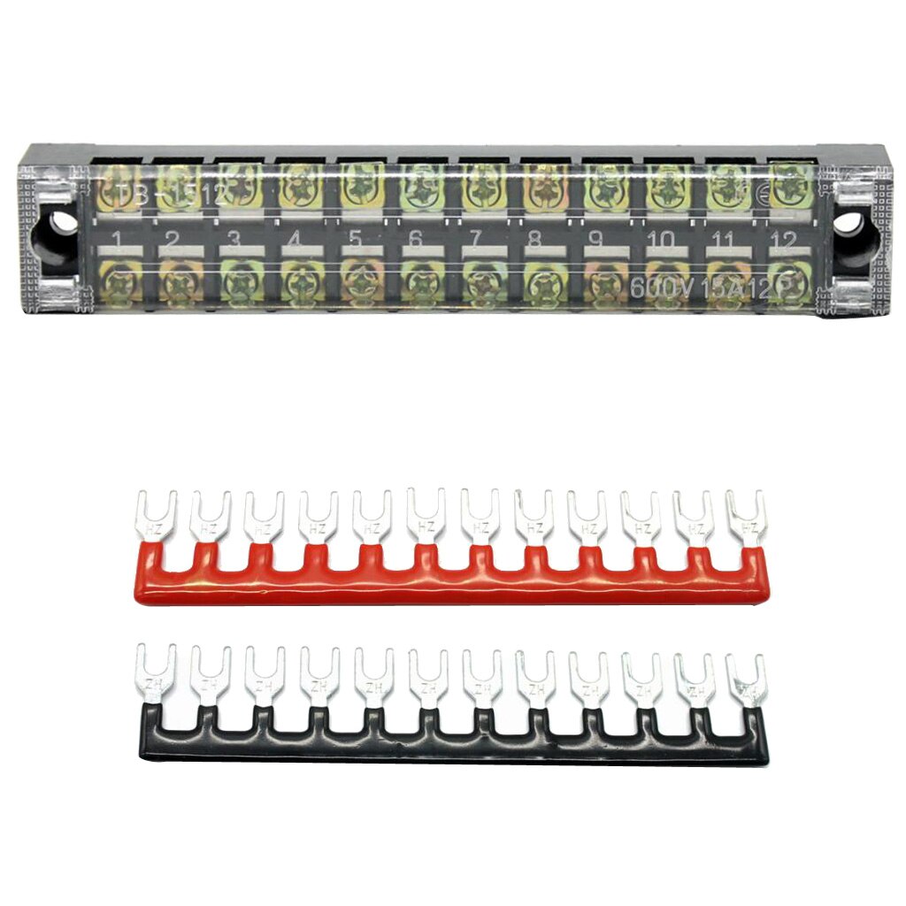 Dual Row 12Positions Screw Barrier Terminal Blocks... – Vicedeal
