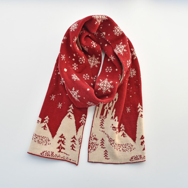 Christmas scarf child snowflake pure cotton shawl ... – Vicedeal