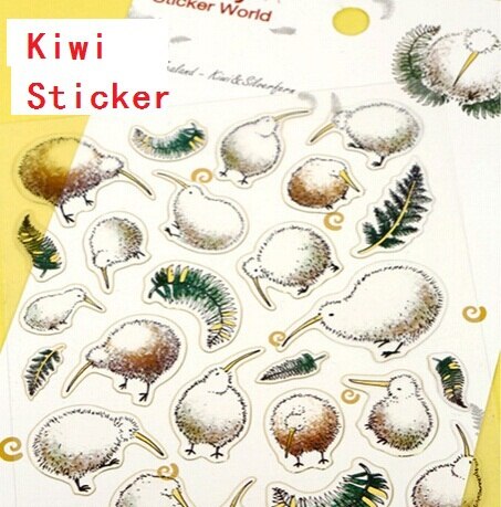 1sheets/lot Cute Kiwi series PVC sticker Decoratio... – Grandado