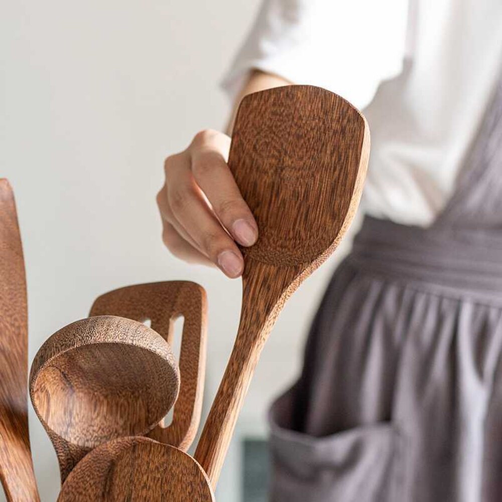 Kitchen Cooking Utensils Wooden Non-Stick Spoons S... – Grandado
