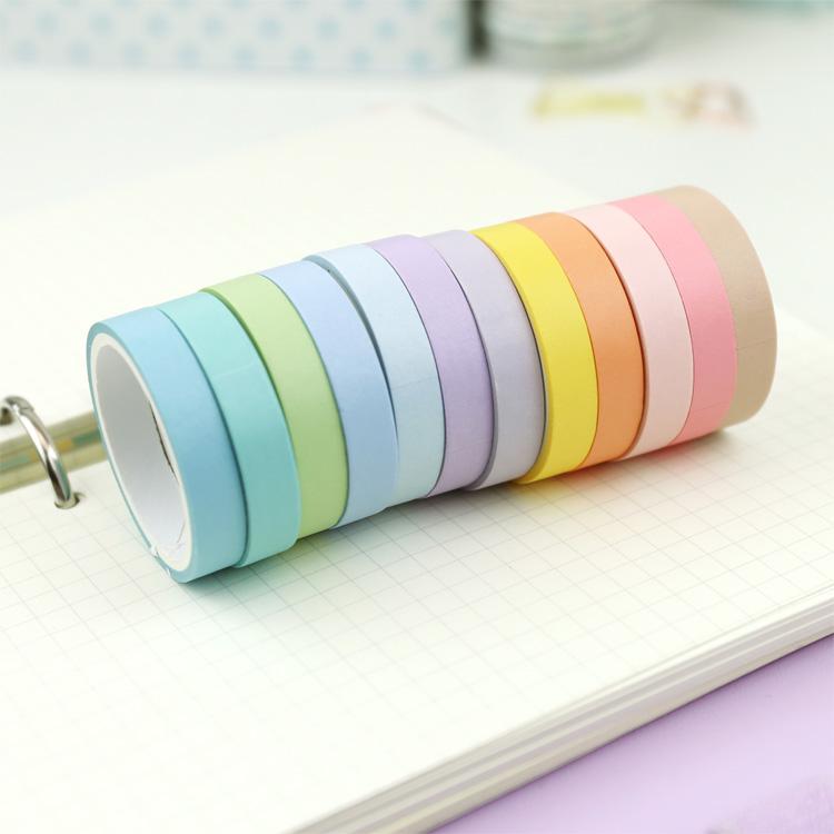 12 Colors/pack Macaron Color Washi Tape Set Decora... – Vicedeal
