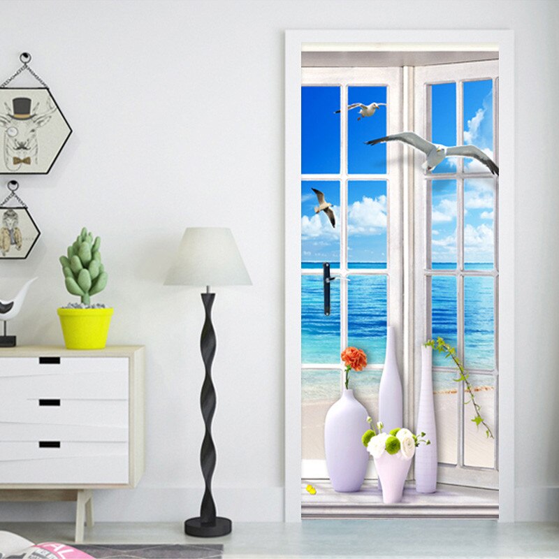 3D Wall Door Sticker Painting Window Landscape Wal... – Grandado