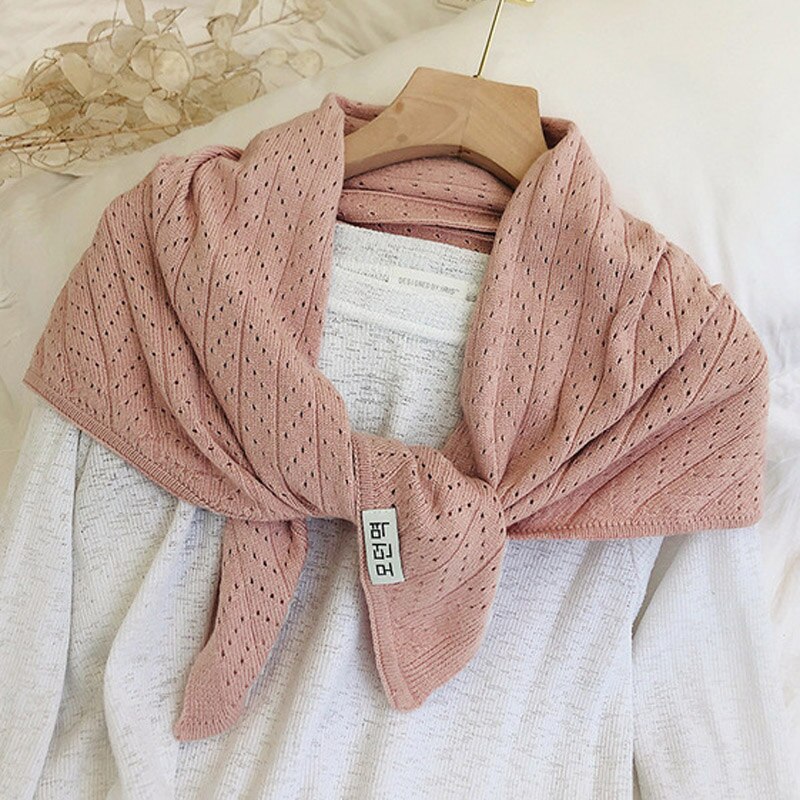 Solid Spring-Autumn Women Knitted Pashmina Scarf L... – Grandado