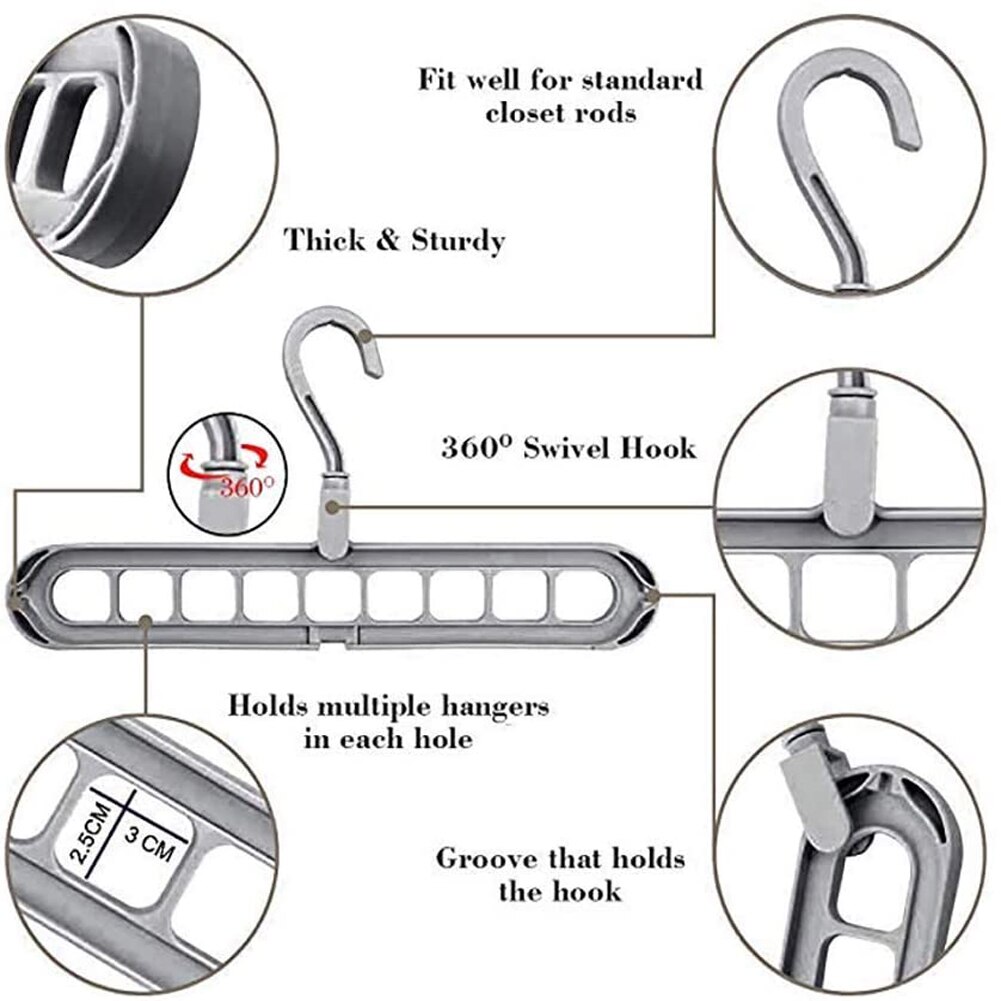 Clothes hanger organizer Space Saving Hanger multi... – Vicedeal