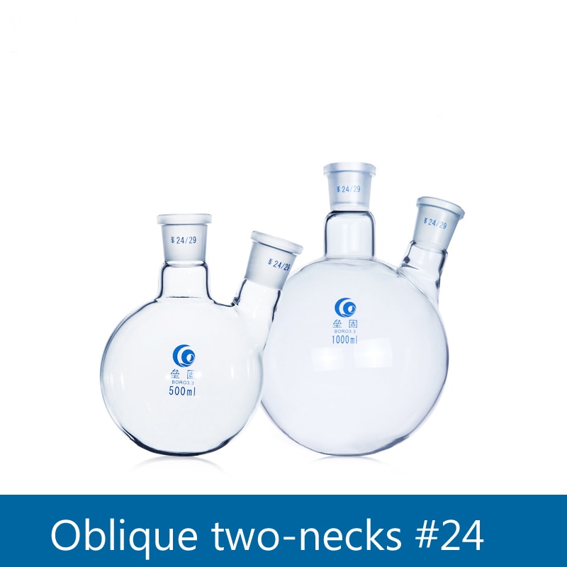 Oblique 2-necks Glass Flask Reactor Spherical Thic... – Vicedeal