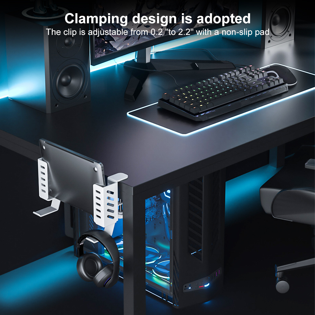 Desk Side Laptop Holder No Drill Desk Side Storage... – Vicedeal