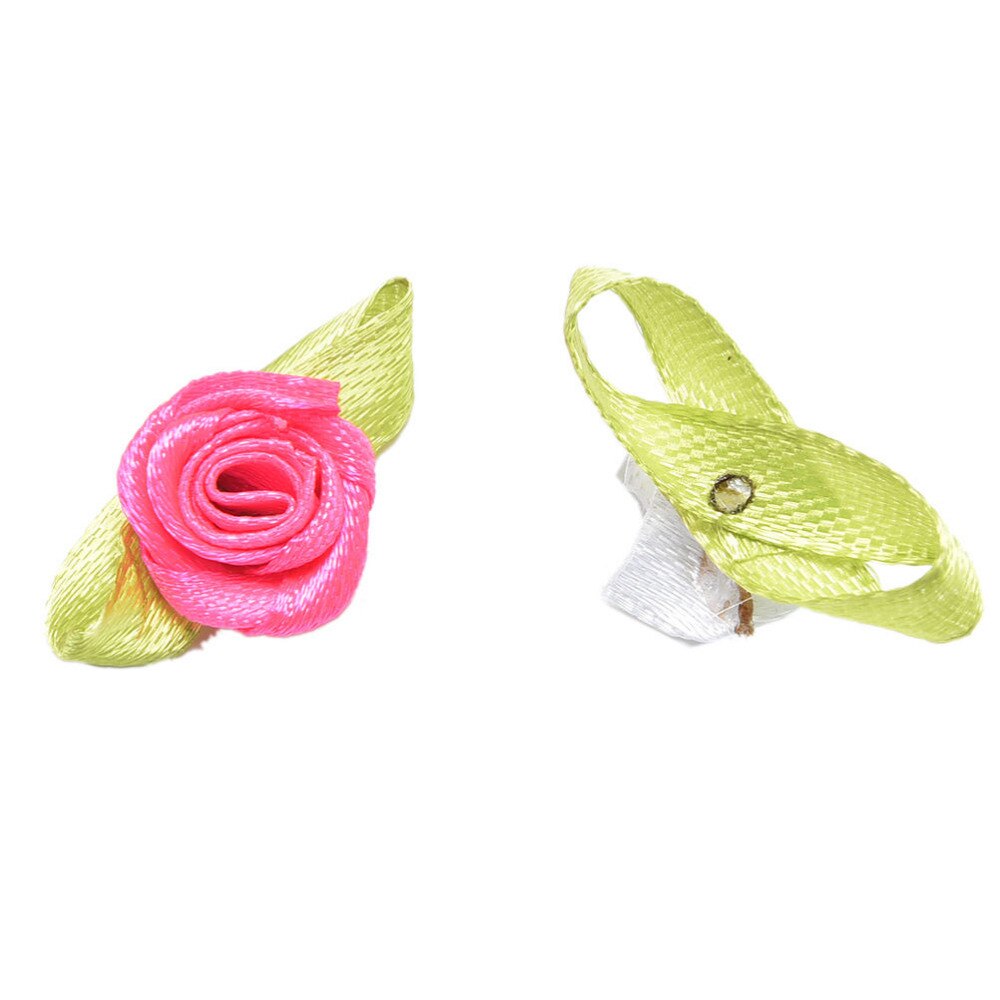 100 Pcs DIY Flower Appliques Satin Ribbon Roses Sc... – Vicedeal