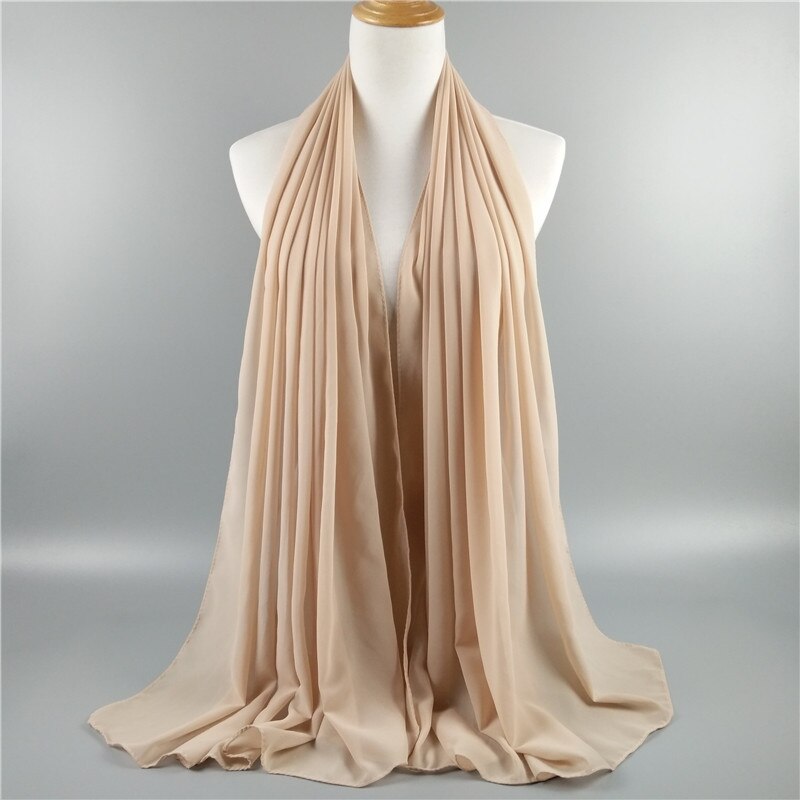 90 Color Plain bubble chiffon scarf shawl muslim h... – Grandado