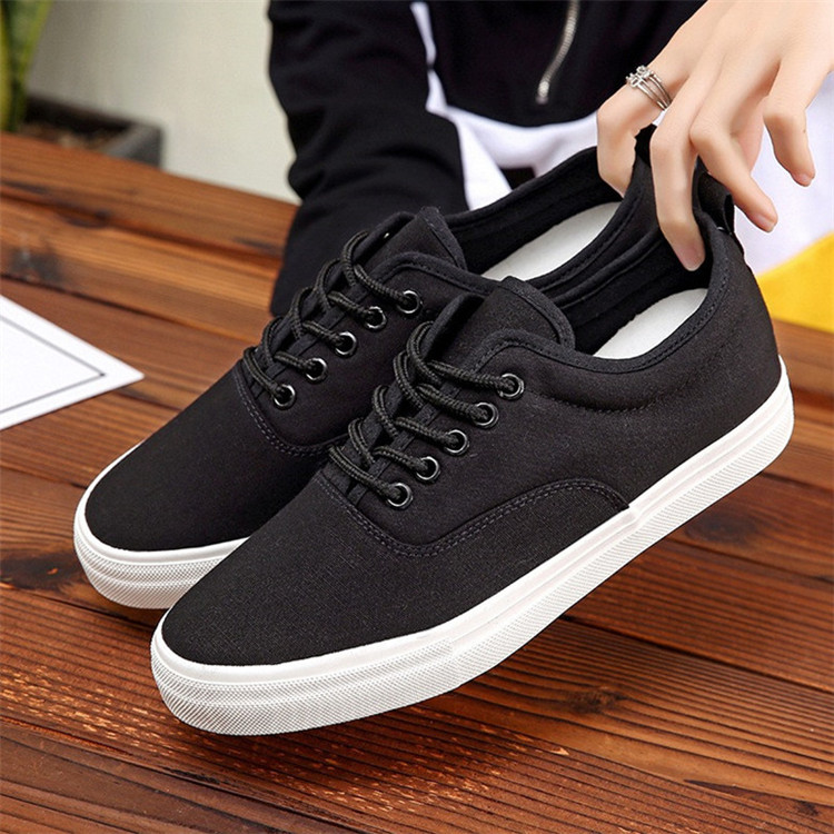 LIN KING Low Top Men Vulcanized Shoes Lace Up Roun... – Grandado