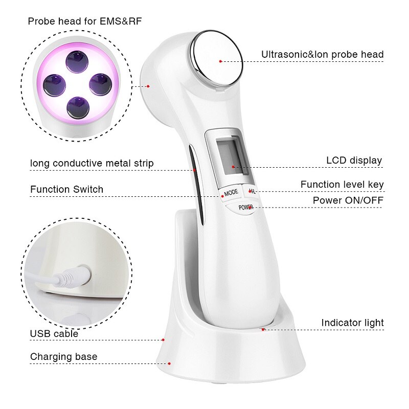 5 in 1 Ultrasonic Face RF LED Photon Rejuvenation ... – Grandado