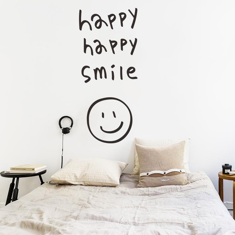 happy happy smile wall sticker for Living room bac... – Grandado