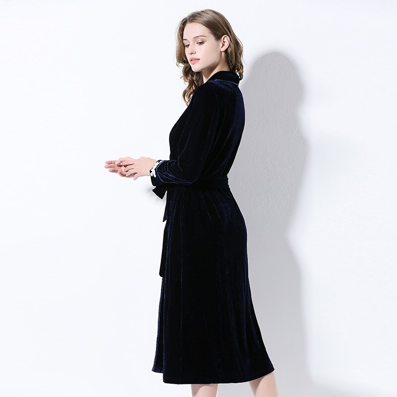 Velvet Embroidered Luxury Lace Robe For Women Long... – Vicedeal