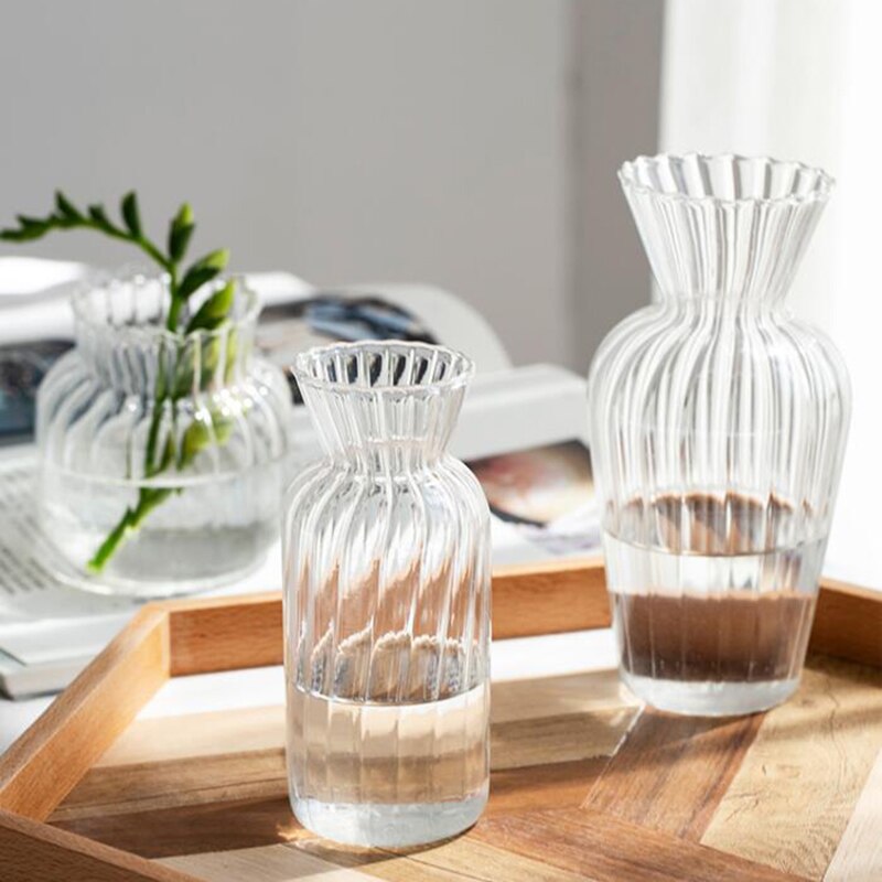 Clear Glass Vase Home Decor Flower Pot Vase Room D... – Grandado