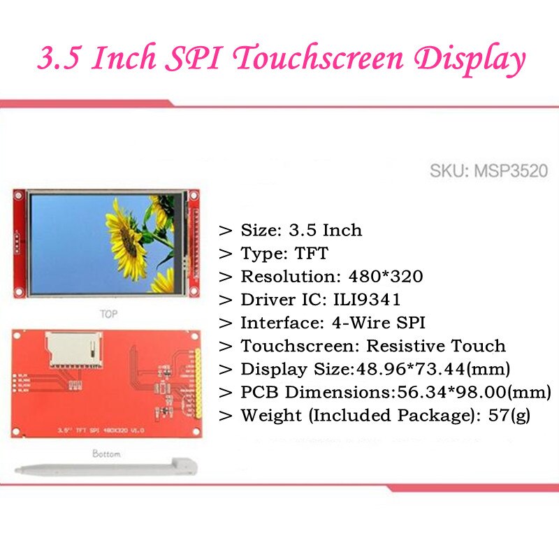 Interface LCD SPI, écran tactile 2.4/2.8/3.2/3.5/4... – Grandado